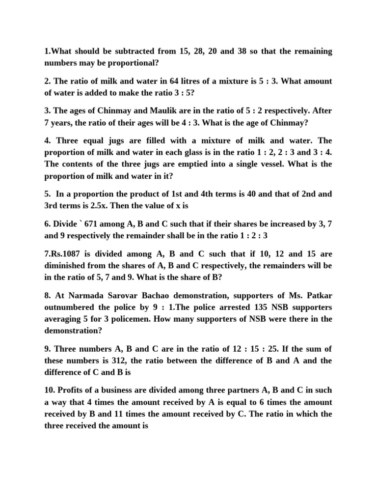 Zoho Tharuvai Series 9 Ratio and Propor | PDF | Ratio | Copper