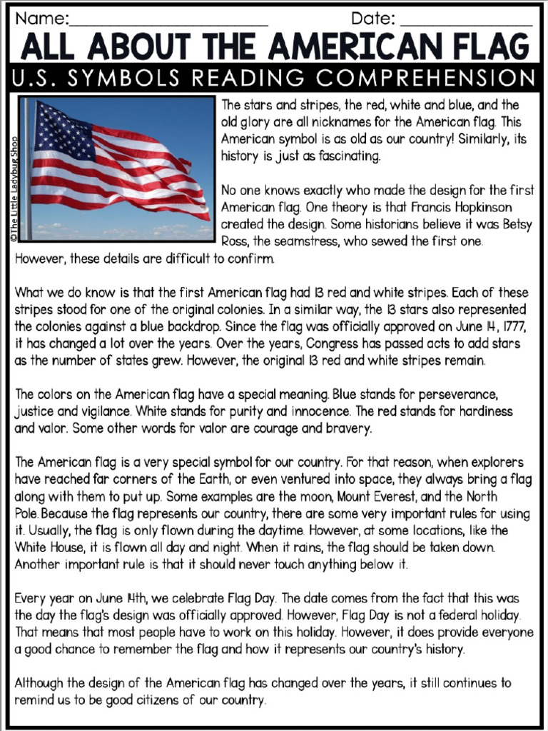 USA+Flag+Reading+ | PDF