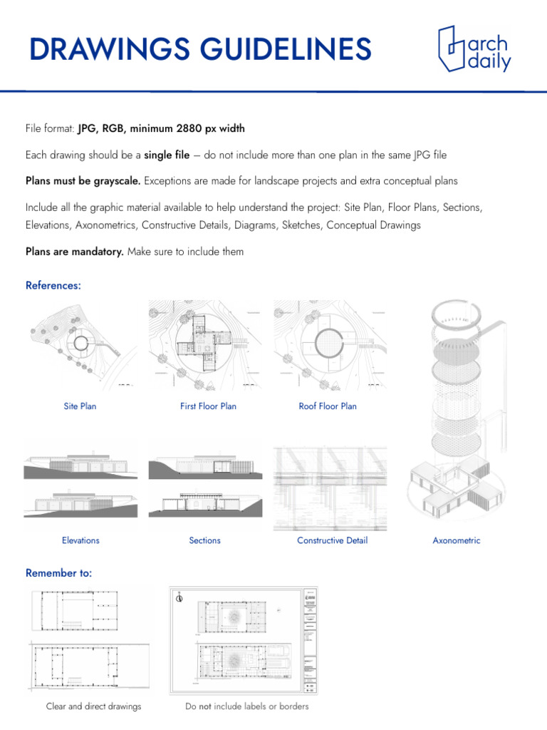 Drawing Submission Guidelines for Projects | PDF