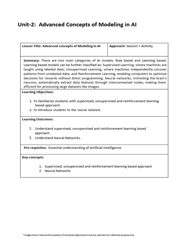 Unit-2 Advanced Concept of Modeling in AI | PDF | Machine Learning ...