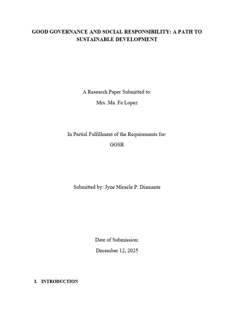 Good Governance & Social Responsibility | PDF | Governance | Good ...