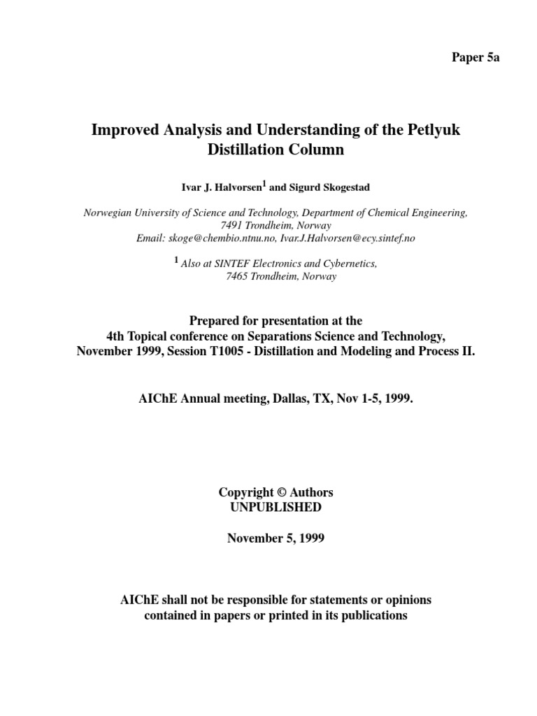 Petlyuk Column | PDF | Distillation | Mathematical Optimization