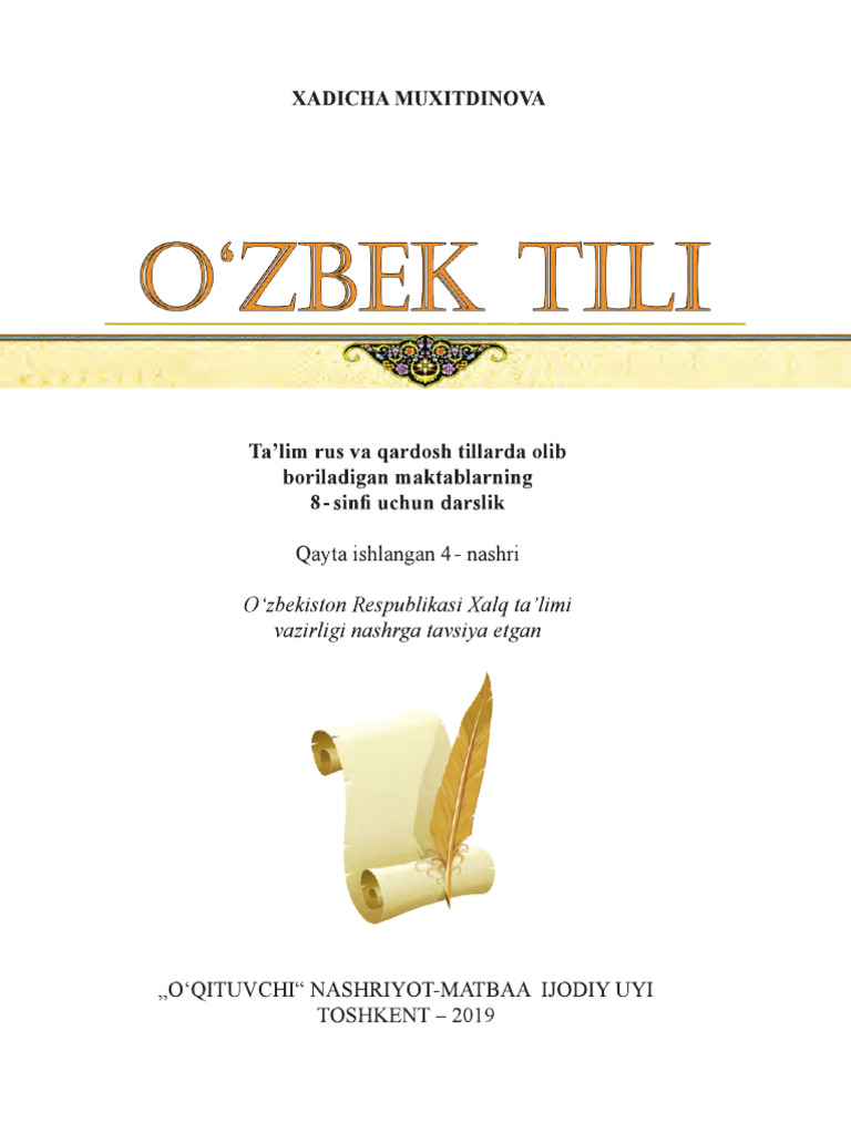 Www.idum.Uz Ozbek Tili 8 Rus | PDF
