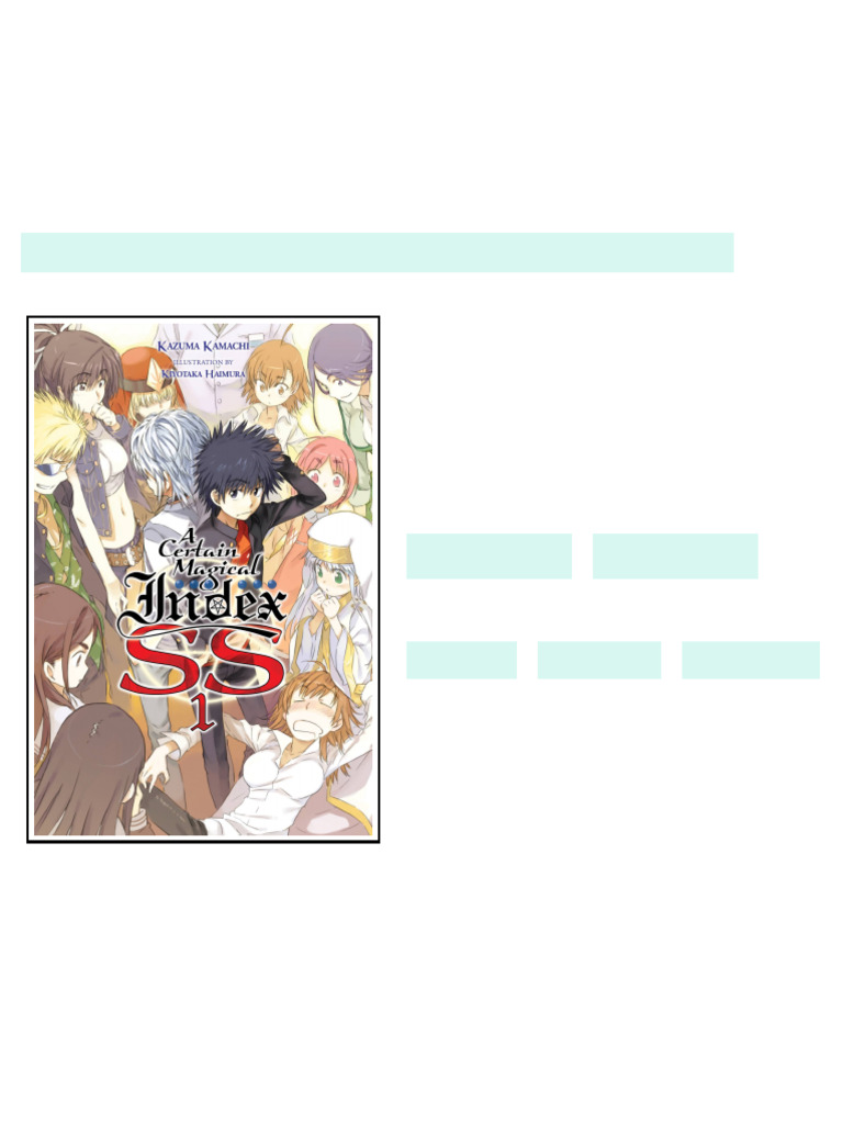 A Certain Magical Index SS, Vol. 1 ebook mobile ready version | PDF ...