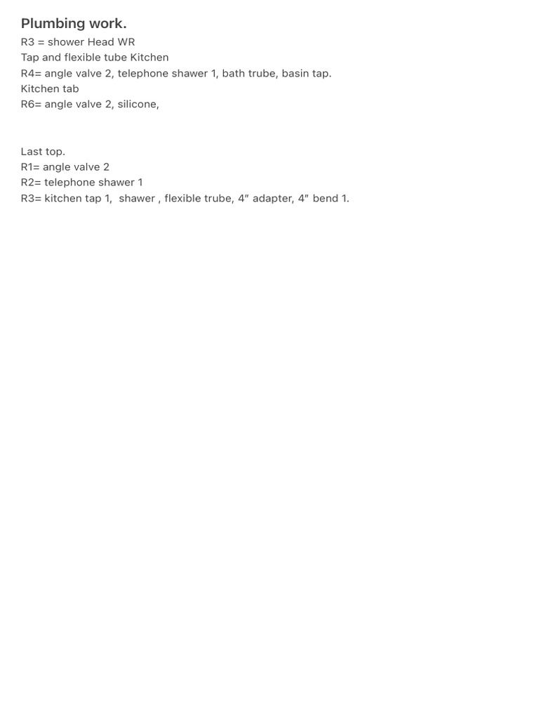 Plumbing Work | PDF