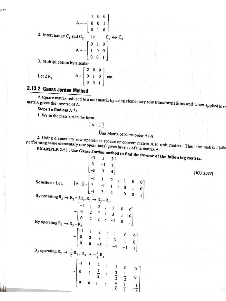 Gauss Jordan and Elimination Method | PDF