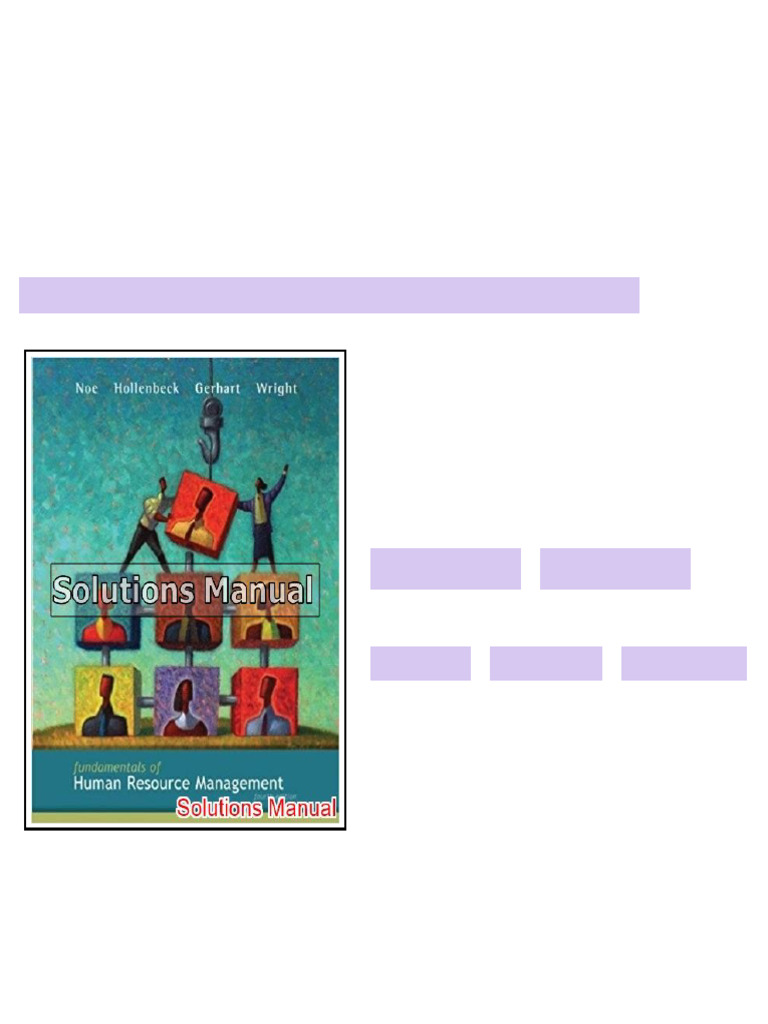 Fundamentals of Human Resource Management 4th Edition Noe Solutions ...