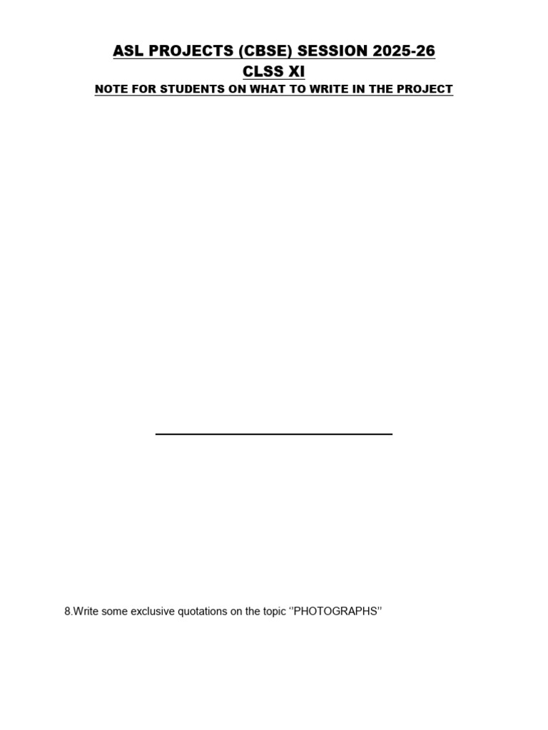 English Asl Projects Class Xi 2025 -26 (3) | PDF | Poetry