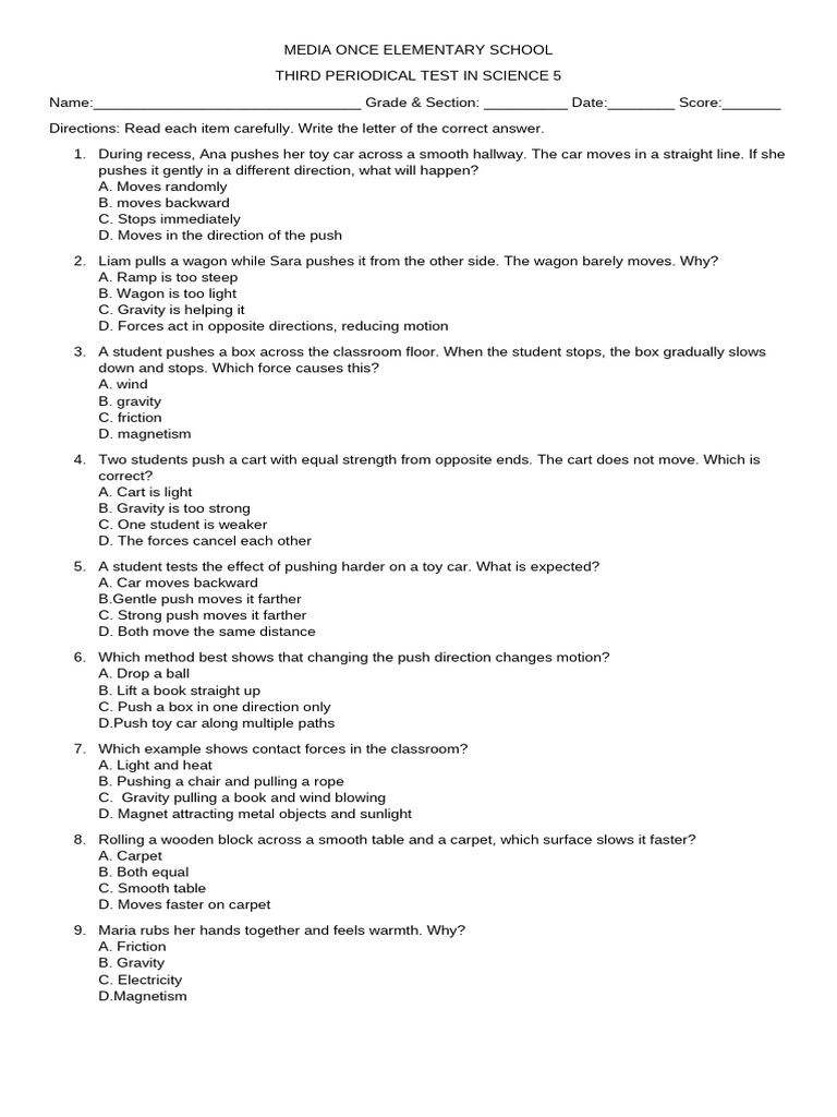 Q3 Science | PDF | Friction | Electricity