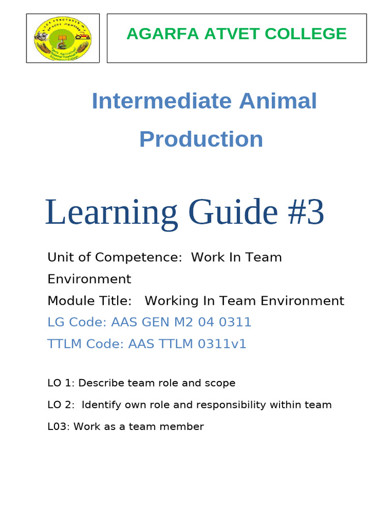 LG for Work in Team Environment | PDF | Vocational Education | Learning