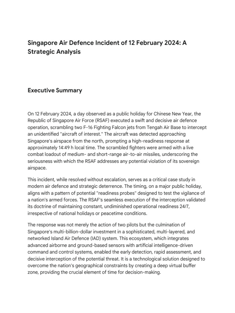 Singapore Air Defence Scramble Analysis | PDF | Anti Aircraft Warfare ...