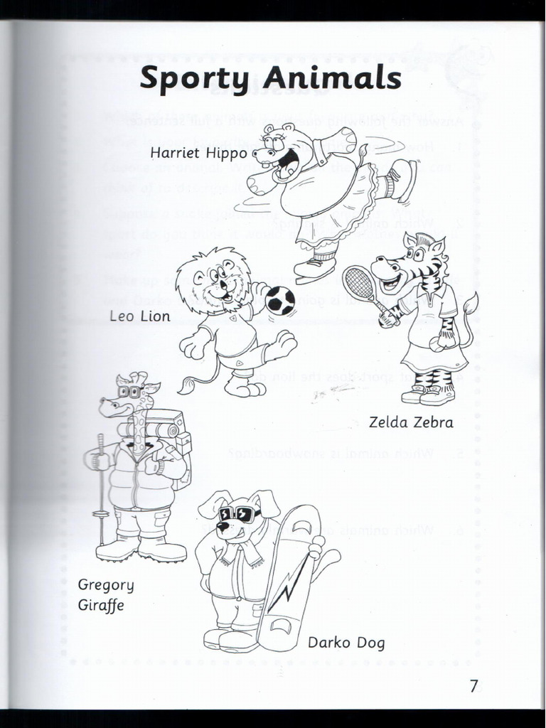 Sporty Animals Comprehension Grade 1 | PDF