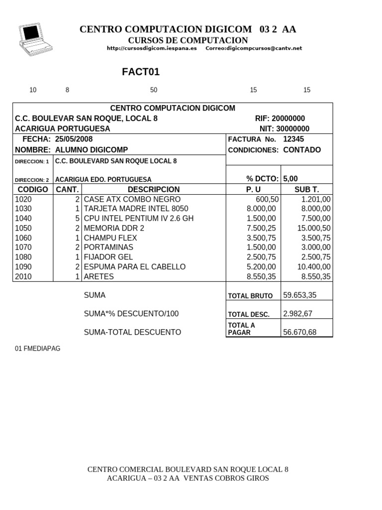 03 3 Aa Facturacion Excel | PDF