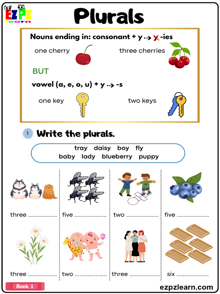 2A0 Plural Nouns Write the Words Book 1 (1) | PDF