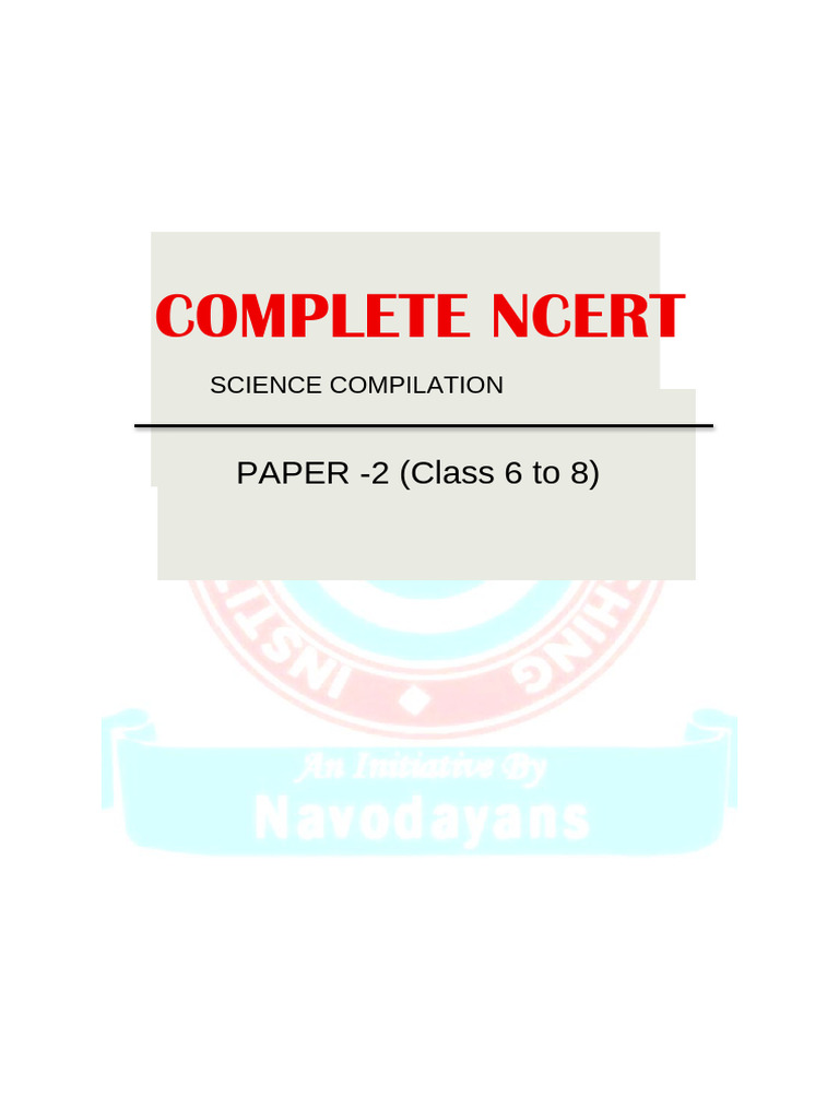 Complete NCERT Science Compilation 6-8 | PDF | Flowers | Foods