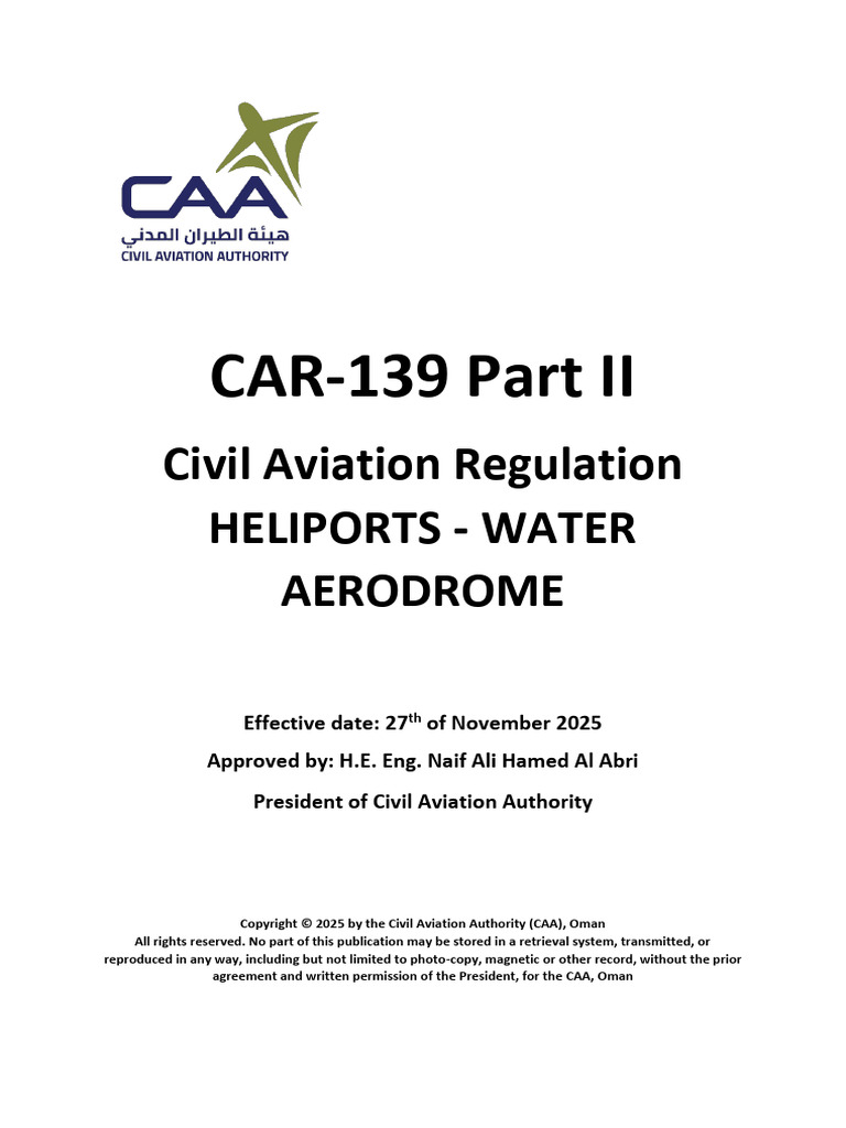 CAR 139 P2 3rd Edition_V0.1 | PDF | Sea Level | Aerodrome