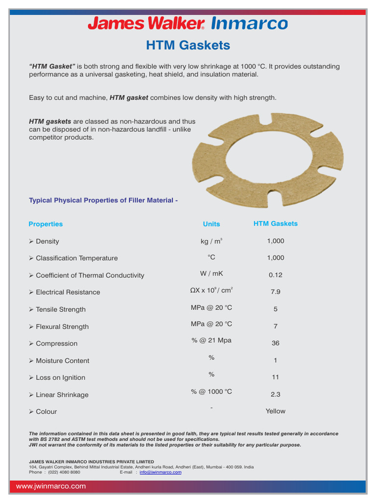 HTM Gasket | PDF | Building Materials | Physical Sciences
