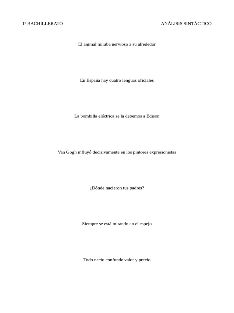 Ejemplos de Análisis Sintáctico | PDF