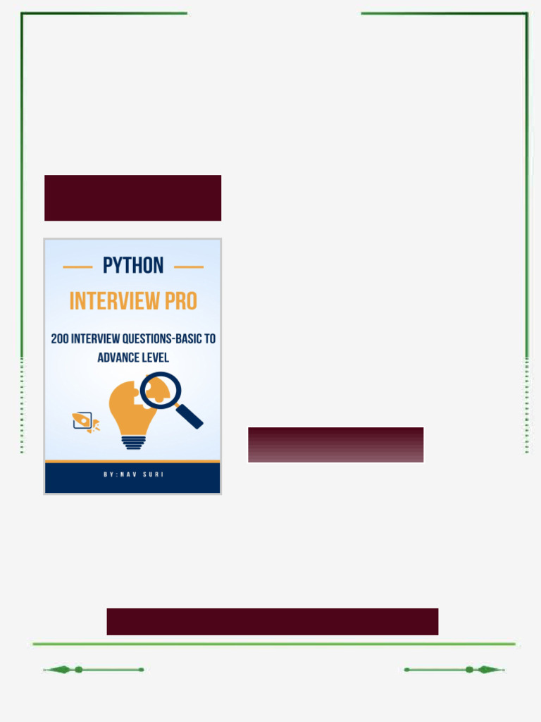 Python Interview Pro 200 Interview Questions Basic to Advance Level Suri eBook online-only book ...
