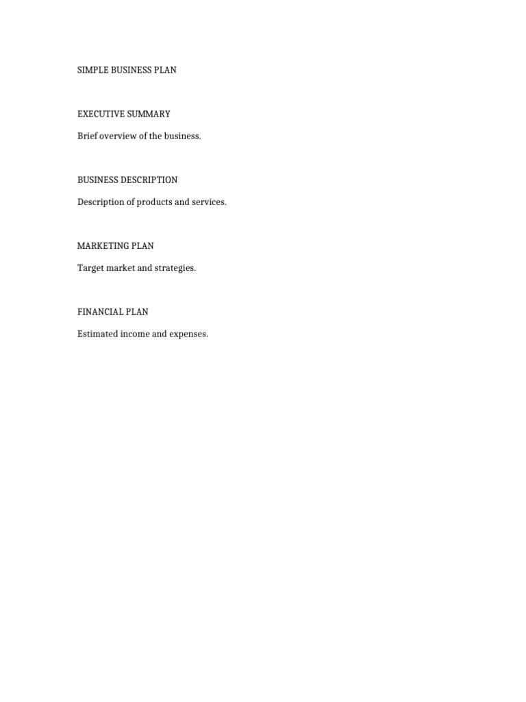 Simple Business Plan | PDF