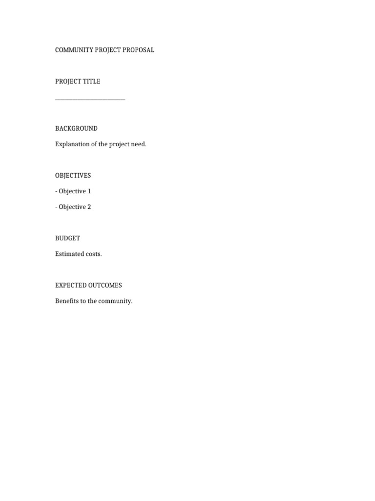 Community Project Proposal | PDF