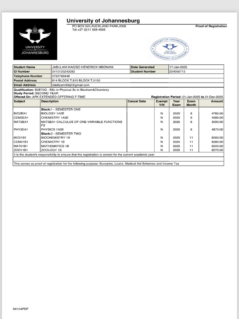Proof of Registration | PDF