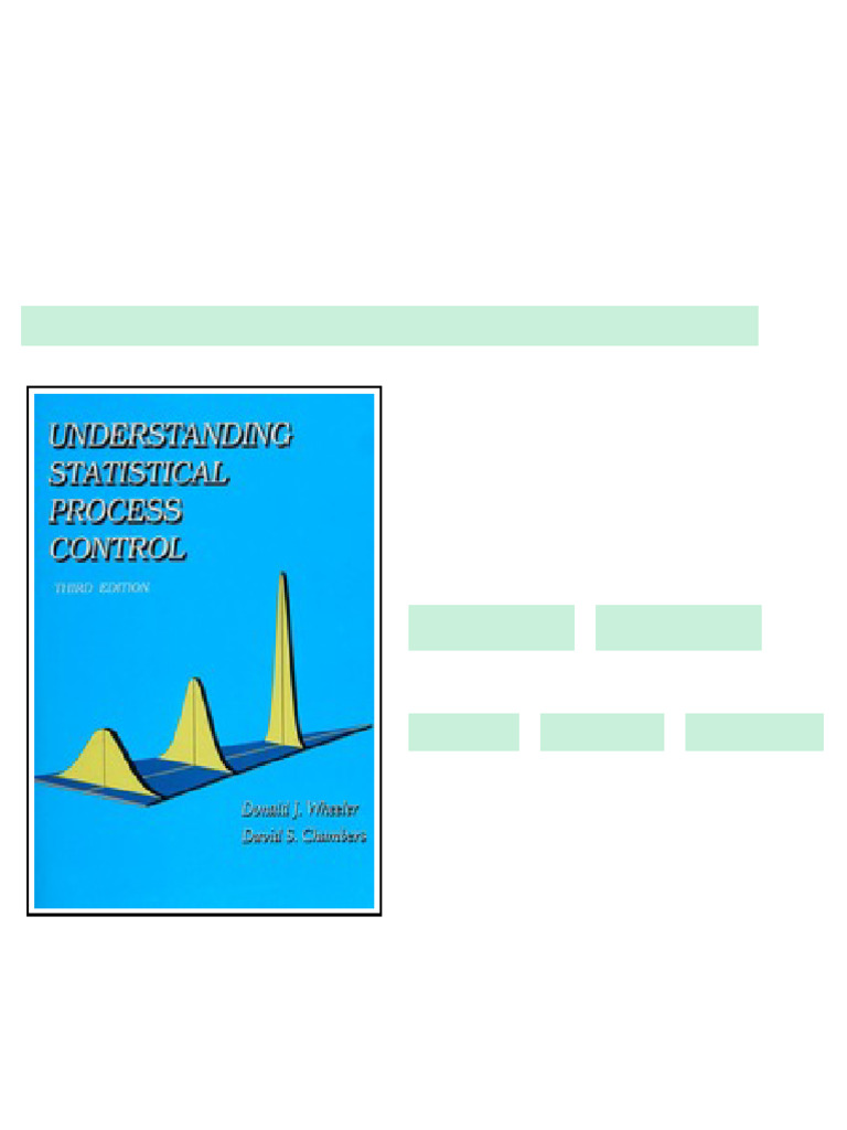 Understanding statistical process control by Wheeler, Donald J ...