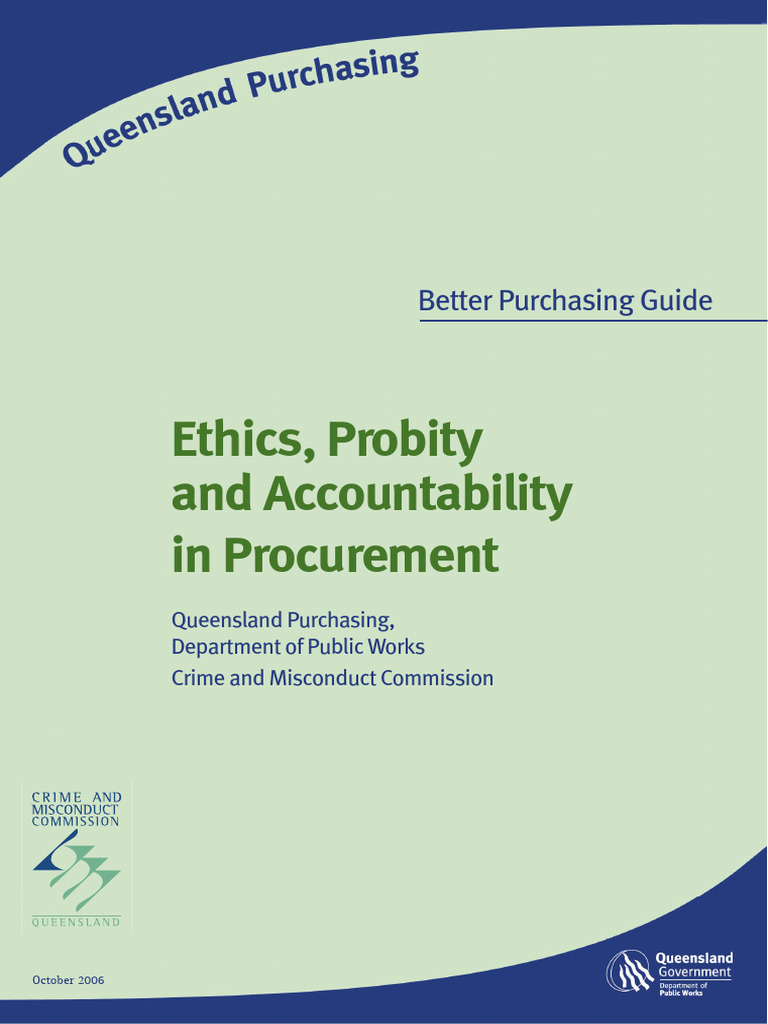 Queensland Procurement Ethics Guide | PDF | Procurement | Conflict Of ...