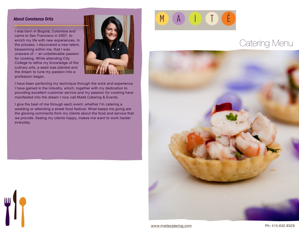 Catering Menu: About Constanza Ortiz | PDF | Foods | Cooking