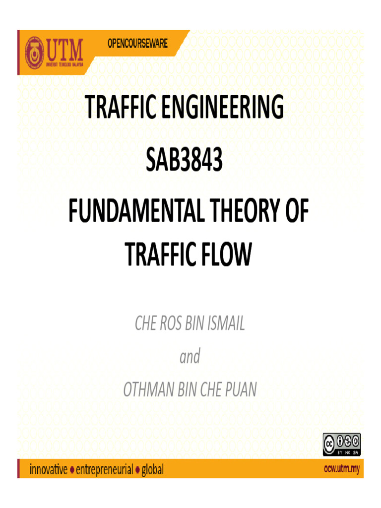 Fundamental Theory of Traffic Flow - Utm | PDF | Traffic | Controlled ...