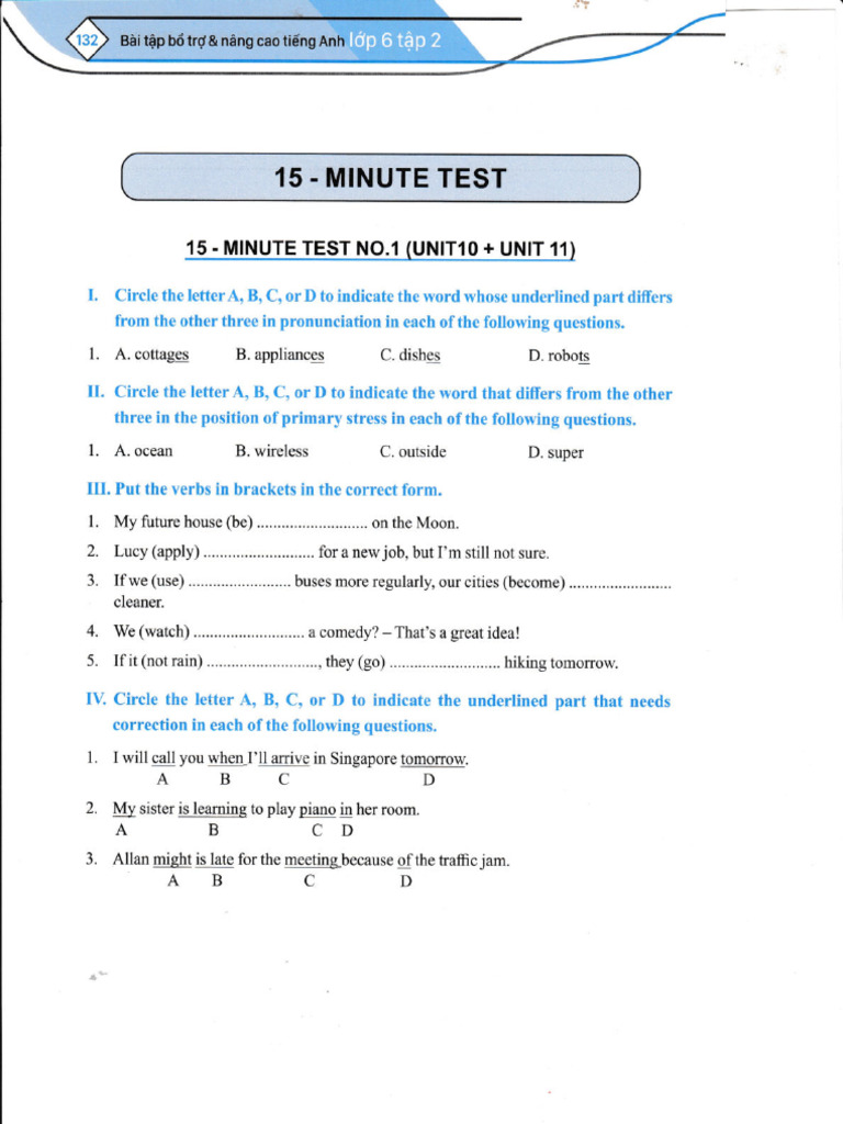 10 Minute Test | PDF