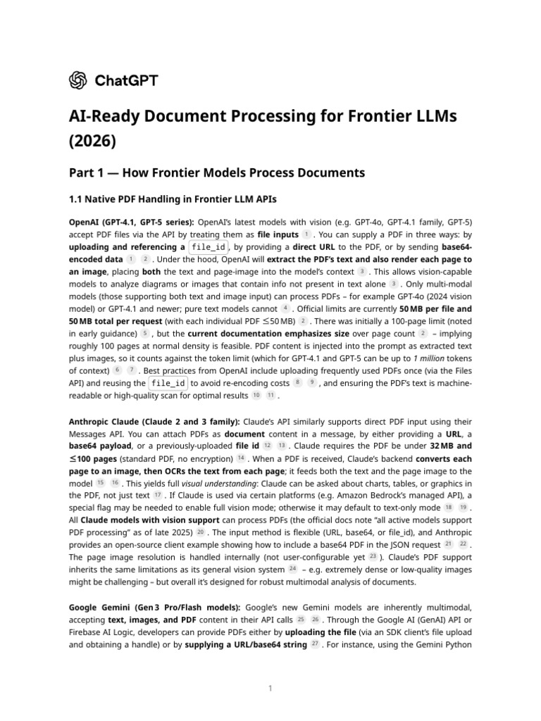 AI-Ready Document Processing for Frontier LLMs (2026) | PDF | Optical ...