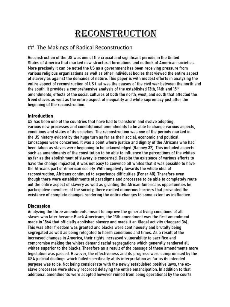 USA COMPILED UNITS | PDF | Ku Klux Klan | Reconstruction Era