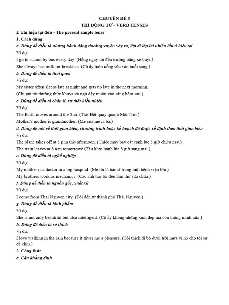 Present simple, continuous, perfect..... | PDF