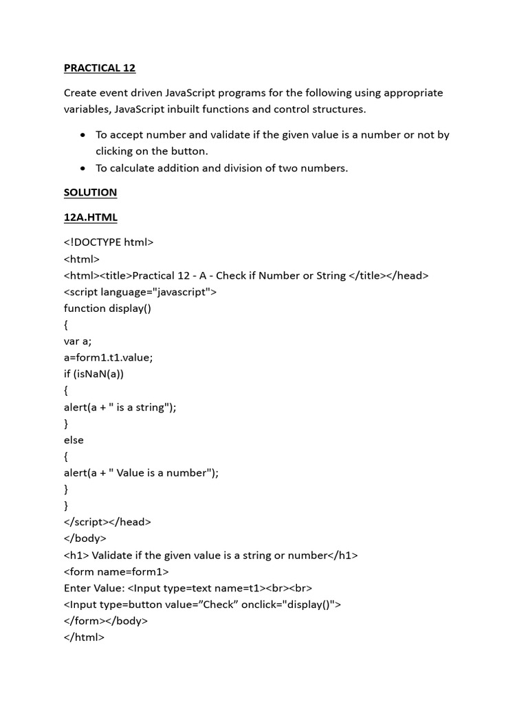 Practical 12 | PDF