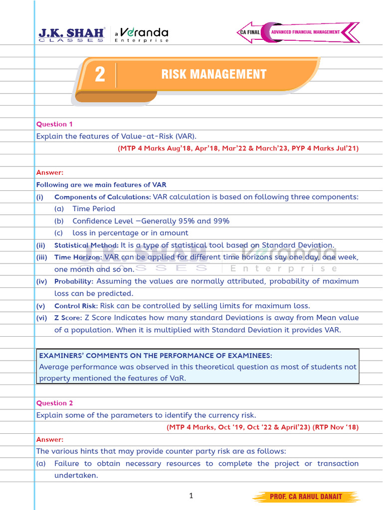 Risk Management | PDF | Value At Risk | Purchasing Power Parity