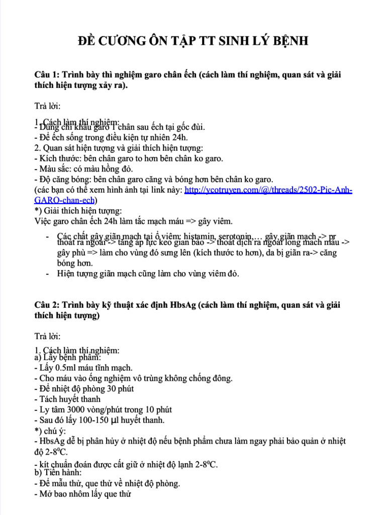 PDF Thuc Tap Sinh Ly Benh Compress | PDF