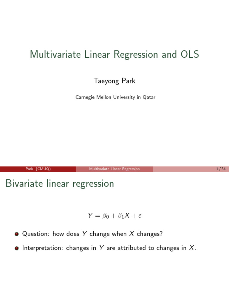 Multi Variate Linear Regression | PDF | Linear Regression | Regression ...