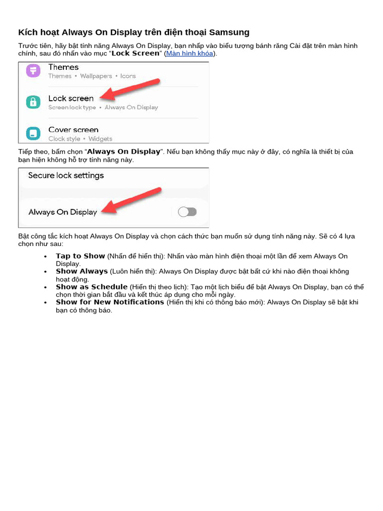 AOD on Samsung Phones | PDF