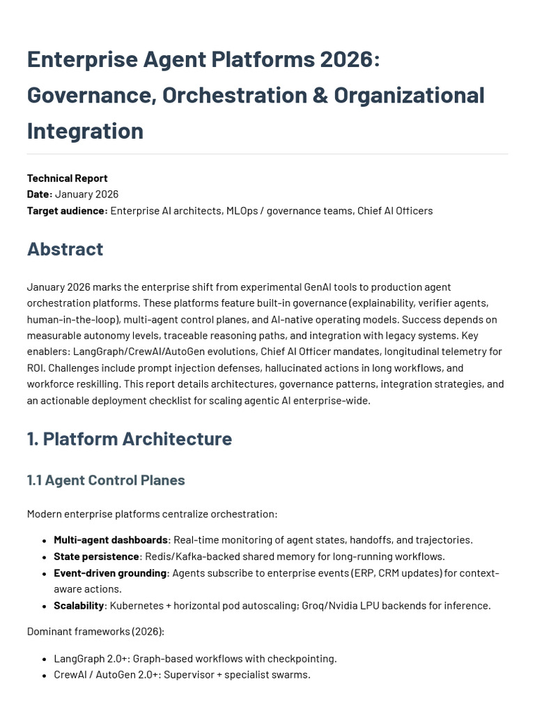 Enterprise Agent Platforms 2026 Overview | PDF | Computing ...