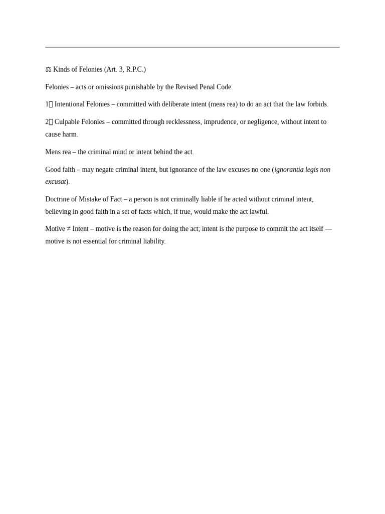 III. Classification of Felonies | PDF