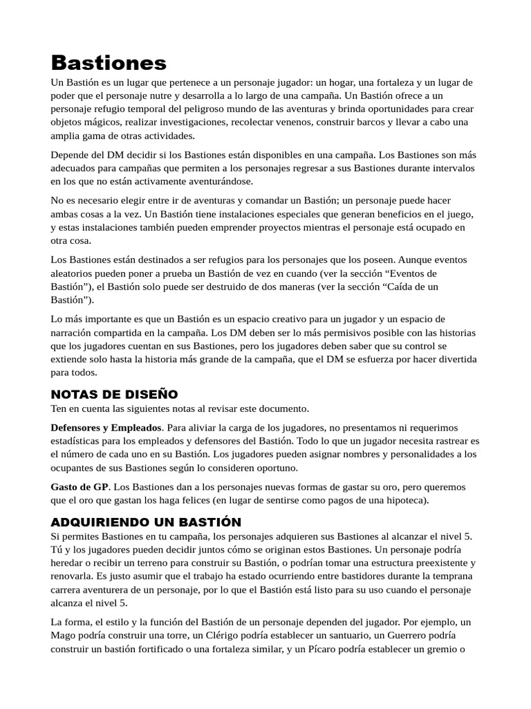 Guía de Bastiones en Campañas RPG | PDF | Observatorio