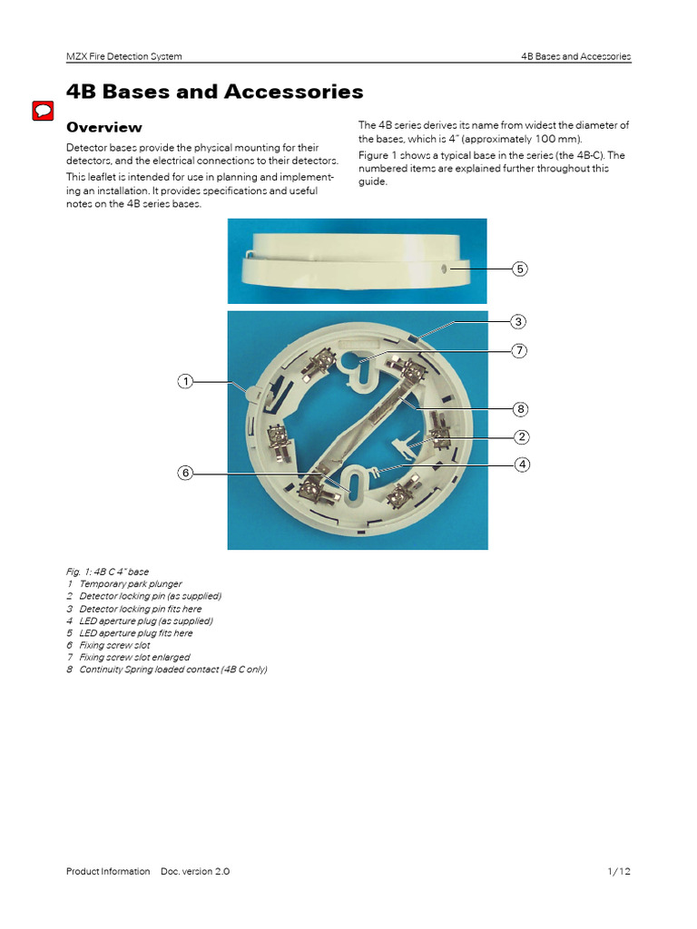MZX Fire Detection 4B Base Overview | PDF | Screw | Pipe (Fluid Conveyance)