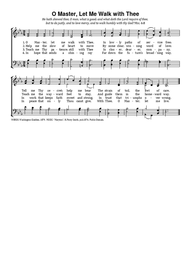 O Master Let Me Walk With Thee+ | PDF