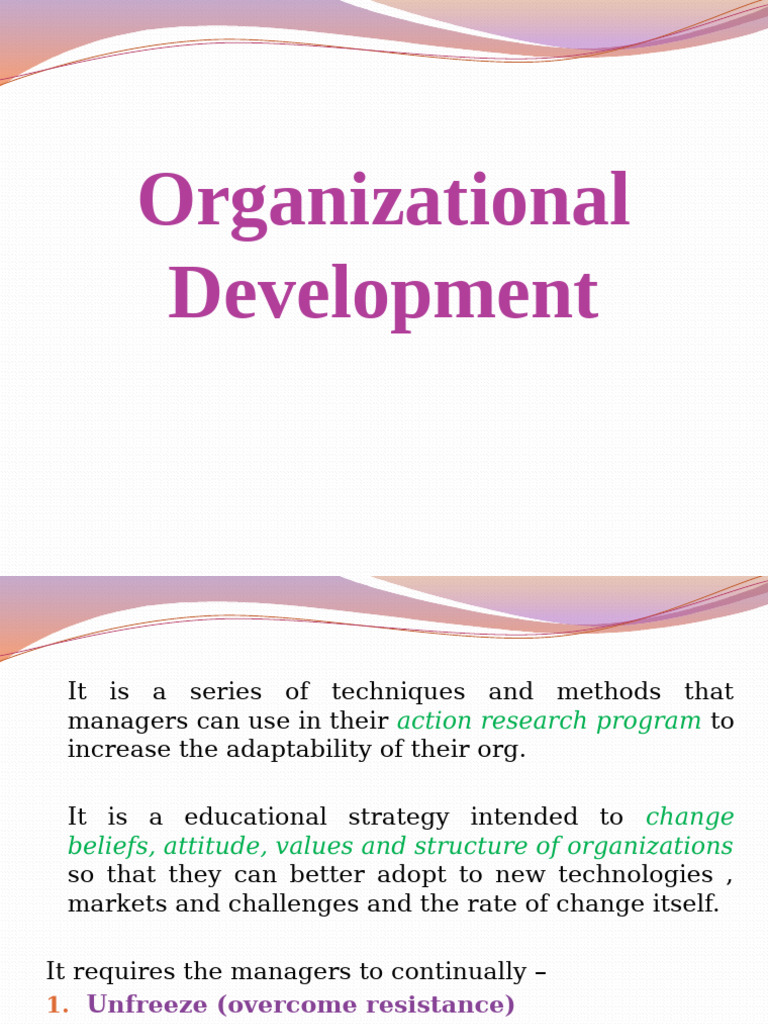 Organizational Development Techniques | PDF | Change Management ...