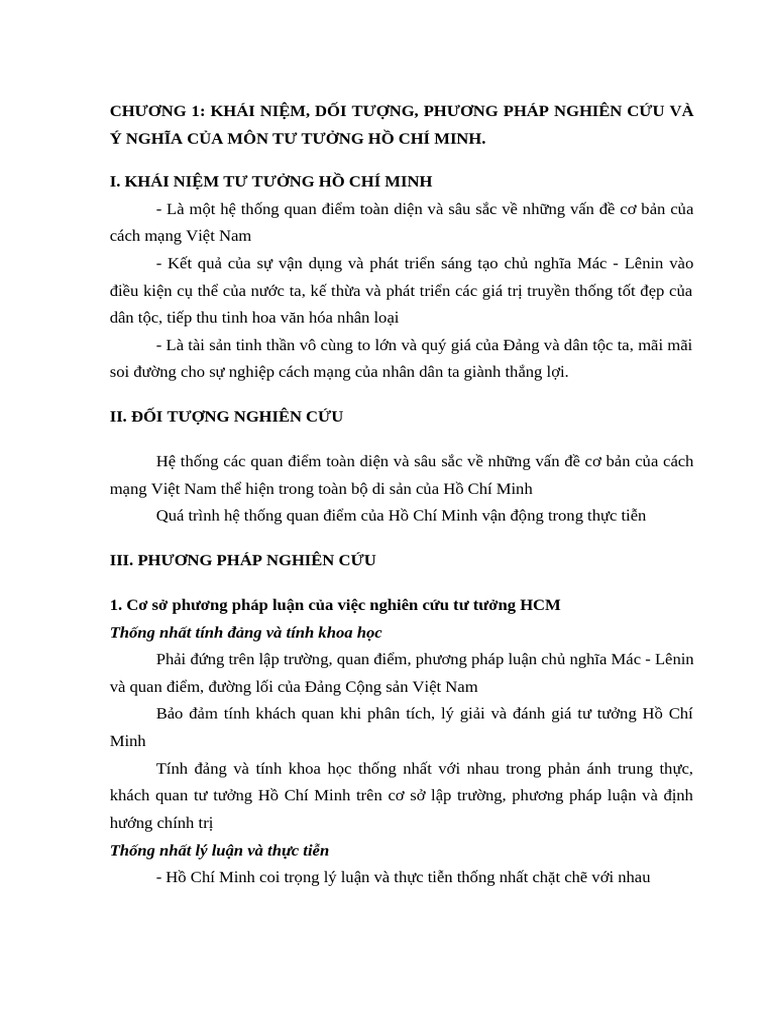 TƯ TƯỞNG HCM | PDF