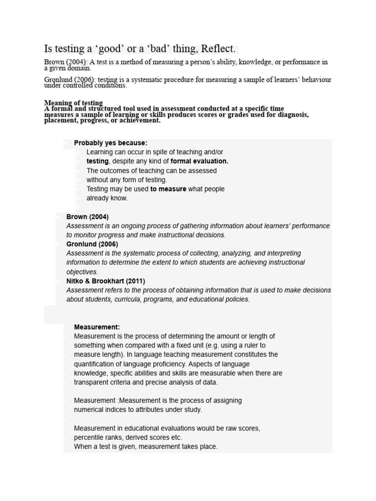 Understanding Testing and Assessment | PDF | Educational Assessment ...