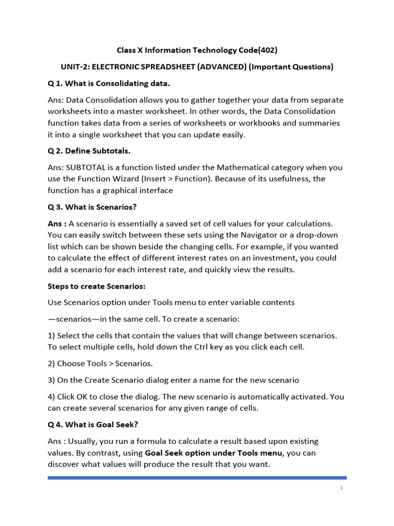 Electronic Spreadsheet | PDF | Spreadsheet | Worksheet