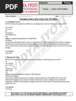 Formal Letter Examples for Class 5 | PDF