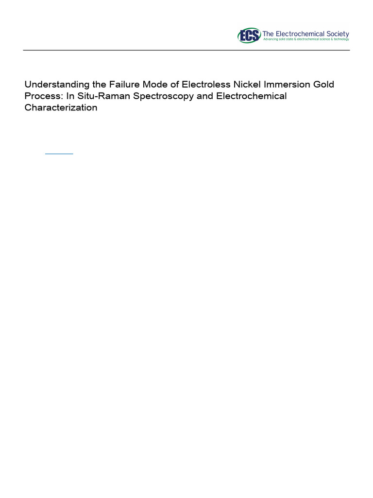 ENIG Process Failure Analysis Using Raman Spectroscopy | PDF ...